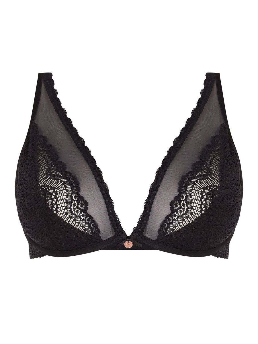 Zig Zag Lace High Apex Bra - Black – Oola Lingerie Store